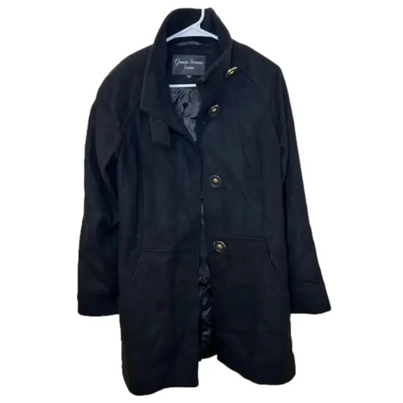 George Simonton | Jackets & Coats | George Simonton Black Wool Coat ...